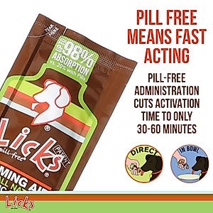 Licks Pill Free Zen Dog Calming - Calming Aid Supplements for Aggressive Behavior and Nervousness - Calming Dog Treats for Stress Relief & Dog Health - Gel Packets - Braised Beef Flavor, 15 Use