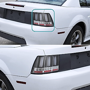 SPEC-D TUNING Black Housing Clear Lens Sequential LED Bar Tail Lights Compatible with 1999-2004 Ford Mustang, Left + Right Pair Assembly