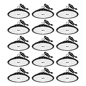 bapro 15 Pack 300W UFO LED High Bay Light Factory Warehouse Industrial Lamp, 6500K Daylight White LED Commercial High Bay Light Workshop Light Garage Light, Fast Dispatch from USA (300W, 15 Pack)
