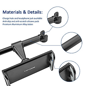 Tryone Universal Car Headrest Tablet Holder for 4.7-12.9 Inch Devices - Sturdy, Easy Installation, 360 Rotation, Foldable Design