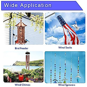 SWETCIEL 20PCS Swivel Hooks Clips, Stainless Steel Dual Clip Swivels Wind Spinners Spiral Hangers for Hanging Wind Spinners, Wind Chimes, Bird Feeder, Wind Socks, 2 Styles