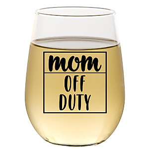 Mom Off Duty Dad Off Duty Wine and Whiskey Glass Set - First Time Parents Gifts - New Parents Gifts For Couples - Gender Reveal Gift For Mommy and Daddy - Best Gift for expecting Mother and Father