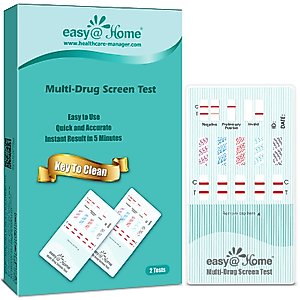 Easy@Home 10 Panel Instant Drug Test Kits - Testing Marijuana (THC), Opiate(OPI 2000), Cocaine(COC), AMP, BAR, BZO, MDMA, MET, MTD, PCP - Urine Dip Drug Testing -#EDOAP-3104-2 Pack