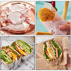 La Llareta Greaseproof Paper, 100 Sheets Baking Wrapping Paper, Food Basket Liners Paper, Deli Paper for Cakes, Breads, French Fries, Sandwiches, Pizza, Burgers, Hot Dogs(14 * 10 inch)