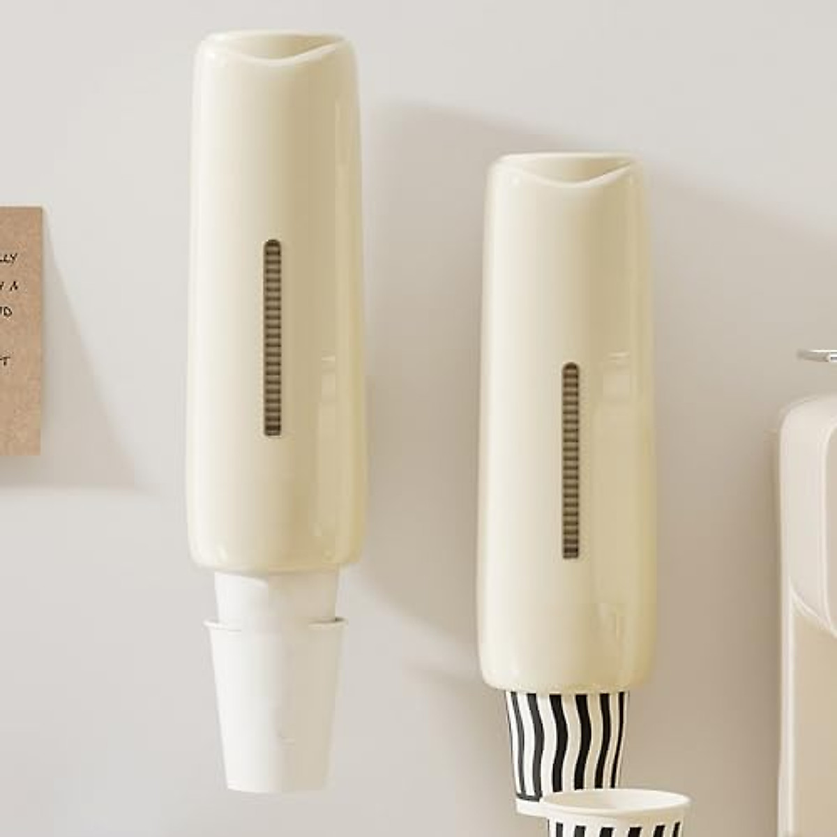 ZHIZHOUNEY Modern Wall Mounted Cup Dispenser Multipurpose Wall Mounted Cup Organizers Sturdy Cup Container for Household Use