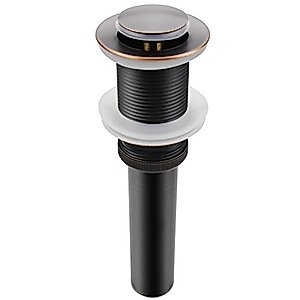 Oil Rubbed Bronze Pop Up Drain, Bathroom Vessel Lavatory Vanity Faucet Sink Drain Stopper, ORB Without Overflow