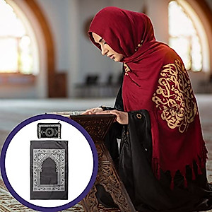 Gatuida Turkish Rug 2Pcs Portable Travel Prayer Mat with Compass Islamic Rug Prayer Mat Blanket Muslim Travel Prayer Mat for Ramadan Gifts Travel Gift