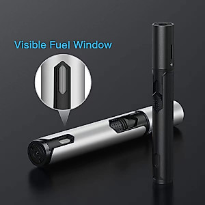 Torch Lighters, 4 Pack, Butane Lighters, Adjustable Flame Windproof Butane Refillable Gas, Long Lighters for Candle, Grill, BBQ, Fireworks, Camping (Butane Not Included)