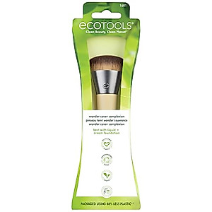 EcoTools Wonder Cover Complexion Brush, Makeup Brush For Flawless Foundation Application & Blending, Full Coverage Base Brush, Eco-Friendly, Synthetic Bristles, Cruelty-Free, 1 Count