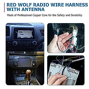 RED WOLF Radio Wiring Harness + Antenna Wire Adapter Compatible with Honda Civic/CR-V/Odyssey/Accord/Pilot/1998-2008, Acura TL/RSX/RDX 1999-2006 for Aftermarket Stereo Installation