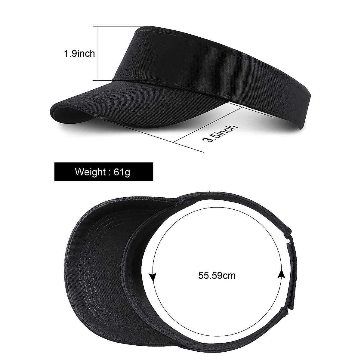 4 Pieces Kids Sports Sun Visor Hats Empty Top Baseball Cap Running Tennis Hats (Light Gray, Dark Gray, White, Black)