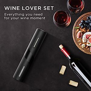 BABONIR Electric Wine Opener Set - Automatic Electronic Bottle Openers with Greeting Card, Vacuum Stoppers, Wine Aerator, and Foil Cutter, Ideal Gift for Wine Lovers, Party, and Home Entertaining