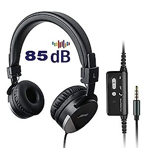 Active Noise Cancelling Headphones for Kids,Alteng Child Travel Foldable Stereo Headset W/Mic and Remote,Tangle-Free 3.5mm Jack, Soft and Smooth Ear Cup(Black)