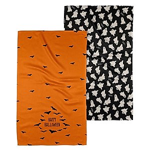 GEOMETRY Halloween Kitchen Towels - Quick Dry Microfiber Halloween Dish Towels for Kitchen Drying - Premium Quick Dry Towel (Boo Bash, 18" x 30" (2-Pack Set))