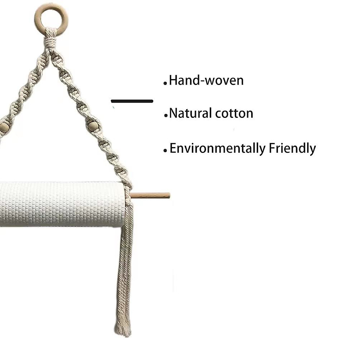 Boho Paper Towel Holder - Macrame Paper Towel Hanging for Kitchen Bathroom