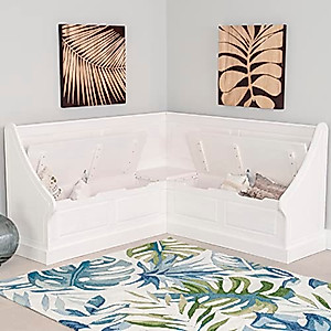 Linon Harris White Corner Breakfast Nook - Nook Only, Table is NOT included!