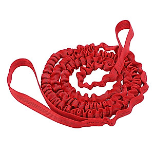 HERCHR Kids Bike Tow Rope, Bicycle Bungee Attachment Rope Pull Strap Traction Leash Trailer with Storage Bag for Family Outdoor Riding(Red)