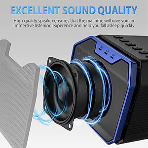 White Noise Machine for Sleeping Sound Machine Baby Kid Adult 26 HiFi Smoothing Sound Auto-Off Timer Memory Function Sleep Therapy for Home Nursery Office Privacy (Black-Blue)