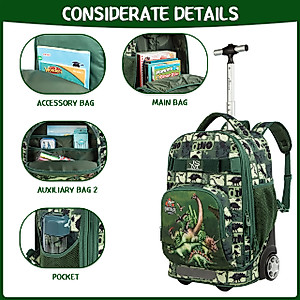 ZBAOGTW Rolling Backpack for Girls,Thickened Base Unicorn Rolling Backpack for Girls with Lunch Box and Pencil Box,Kids Rolling Suitcase18.9"x12.6"x8.26"