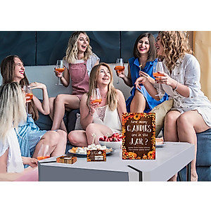 FaCraft Guess How Many Candies Are in the Jar 50PCS Fall Pumpkin Baby Shower Candies Guessing Game Cards for Thanksgiving Fall Halloween Bridal Shower Baby Shower Party Game Favor Supplies Decorations