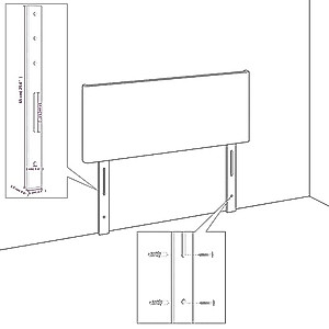 Headboard with Ears,Dorm Headboard,Farmhouse Headboard,Bedroom Furniture,Comfortable Headboard,Soft Headboard,for Lounge,Office,Apartment,Guest Room,RV,Dark Gray 40.6"x9.1"x46.5"/50.4" Fabric