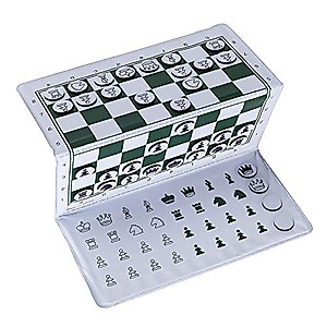 WE Games Magnetic Chess Set, Mini Travel Chess Board with Magnetic Pieces, Pocket Chess Set for On-the-Go Practice 2 Extra Queens and Blanks for Learning, Foldable Travel Chess Set for Adults and Kids