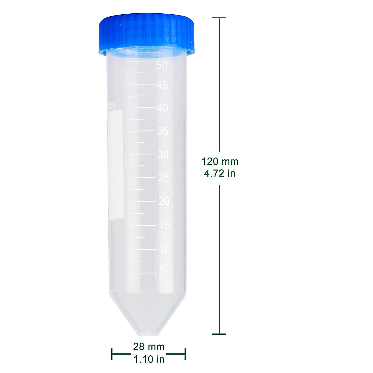 FunChem Conical Centrifuge Tubes, Polypropylene Graduated Plastic Conical Test Tube Storage with Screw Cap, 50 mL, Pack of 25