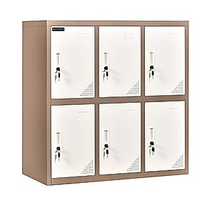 MAYROY Metal Locker Office Storage Locker Home Steel Locker School Storage Organizer, Storage Cabinet for Kids Students Employee (White, W6D)