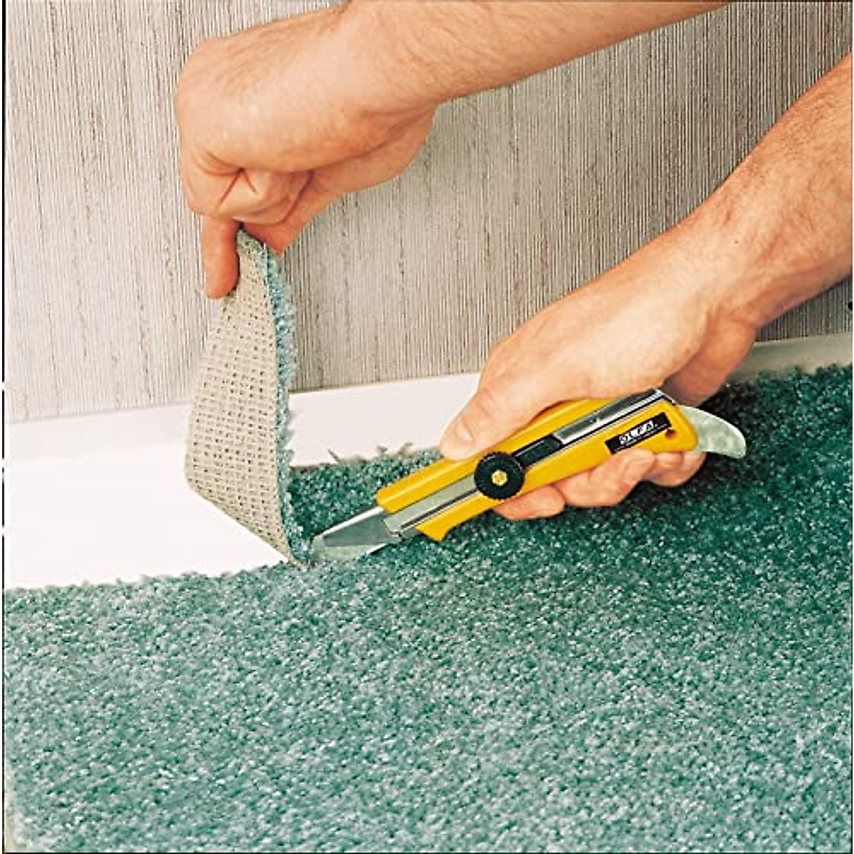 OLFA 18mm Extended Depth Utility Knife (OL) - Multi-Purpose Carpet and Thick Materials Knife w/ Extra Blade Exposure, Carpet Tuck Tool, Custom Cutting Depth & Snap-Off Blade, Replacement Blades: Any OLFA 18mm Blade