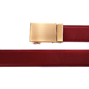 Tonywell Men's Leather Ratchet Belt with Automatic Buckle, 1 3/8" Wide, Trim to Fit Dress Casual Belts