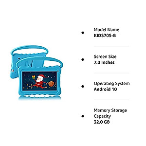 Kids Tablet 7 inch Toddler Tablet for Kids Edition Tablet with WiFi Dual Camera Children’s Tablet for Toddlers 32GB Android 10 with Parental Control Shockproof Case Google Play YouTube Netflix (Blue)