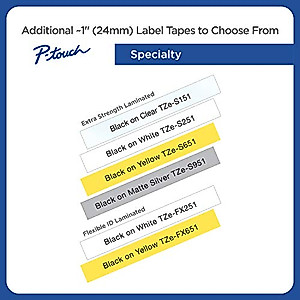 Brother Genuine P-Touch TZE-252 Tape, 1" (24 mm) Standard Laminated P-Touch Tape, Red on White, Laminated for Indoor or Outdoor Use, Water-Resistant, 26.2 ft (8 m), Single-Pack