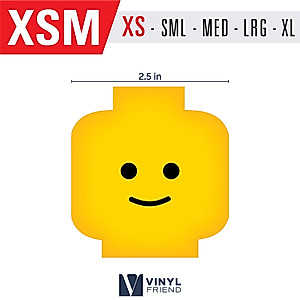 6 Minifig Heads Emotions Faces Wall Decor - 2.6" by 2.4" - Vinyl Stickers Digital Print Graphic for You Kids Brickbuilder and Masterbuilder Theme Room (Vinyl, XSmall)