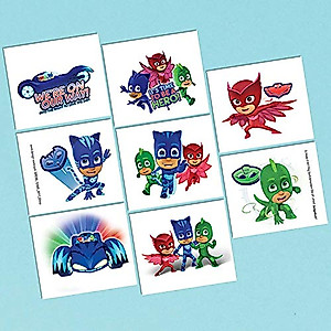 Vibrant Multicolor PJ Masks Tattoo Favors - 2" x 1.75" (Pack of 8) - Kid-Friendly Temporary Tattoos - Perfect for Party Bags & Fun Events