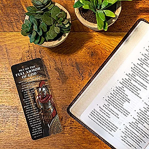 Full Armor of God Bronzed 7 x 2.5 Acrylic and Paper Keepsake Bookmarks Pack of 12