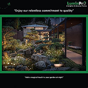 Lumin PRO Solar Lights Outdoor Waterproof Firefly Lights | Bendable & Adjustable | 8LED 2 Pack | Solar Outdoor Lights | Garden, Pathways, Yards, Patios, Landscapes | Outdoor Lights for Patio