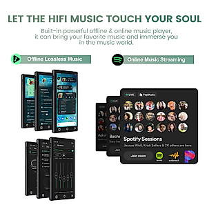 YFFIZQ 144GB Android9.0 MP3 Player with Bluetooth and WiFi,4.3"1080P Full Touch Screen MP4 Player with Spotify,Portable HIFI Sound MP3 Player with speaker,Support Online Streaming Music & Google Play