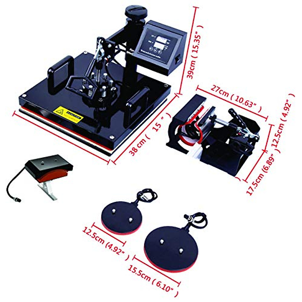 15"x15" 5in1 Professional Sublimation Heat Transfer Machine WF-2860 Printer CISS KIT