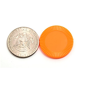 Smartdealspro 64pcs 32mm/1.26 Inch Opaque Plastic Learning Counters Disks Mini Poker Chips Game Tokens with Storage Box (Orange)