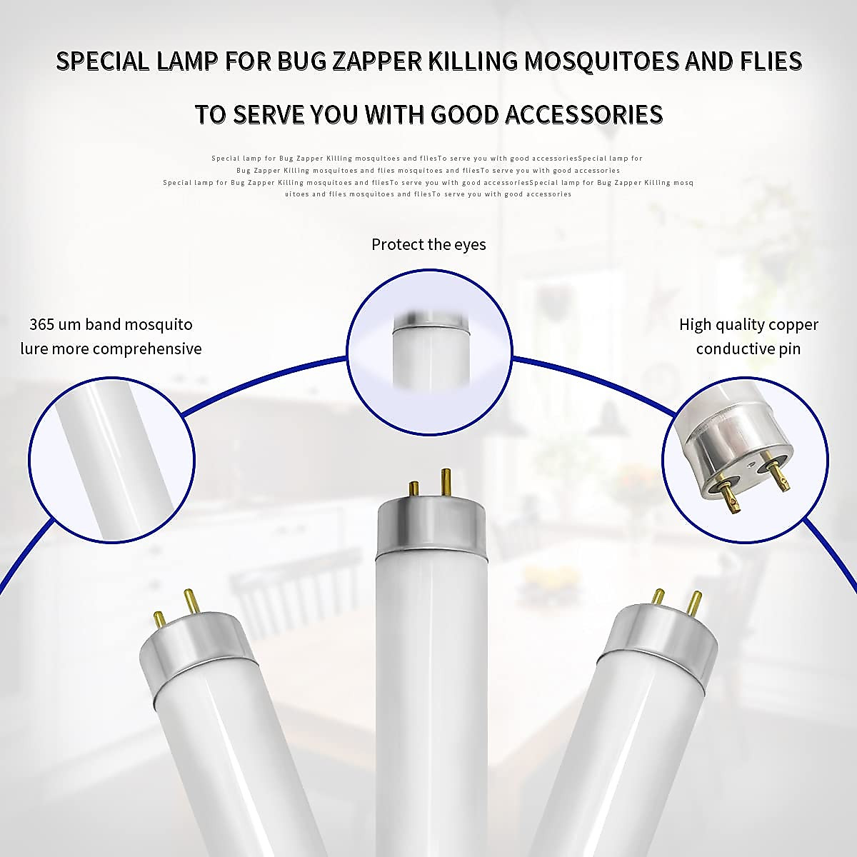 40W Electric Bug Zapper for Indoor Outdoor, Mosquito Zappers Killer Power Grid Fly Killer, Insect Fly Traps Electric Shock Bug Catcher Mosquito Light Bulb for Backyard, Patio (2 * 20W Light Tube)