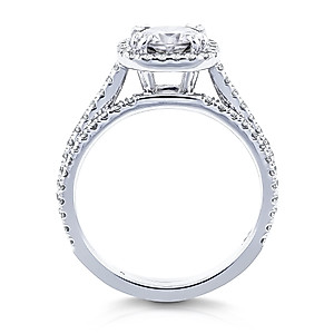 2 Carat(ctw) Cushion-Cut Moissanite Wedding Ring Sets for Women,10K 14K 18K Real Gold Engagement Ring Sets,Bridal Sets with Free Engraving Size 5-11 (18K Gold)