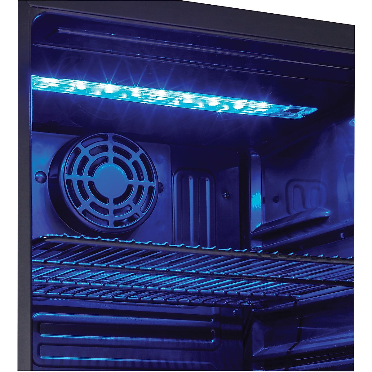 Danby DBC026A1BSSDB 95 Can Beverage Center, 2.6 Cu.Ft Refrigerator for Basement, Dining, Living Room, Drink Cooler Perfect for Beer, Pop, Water, Black/Stainless-Steel