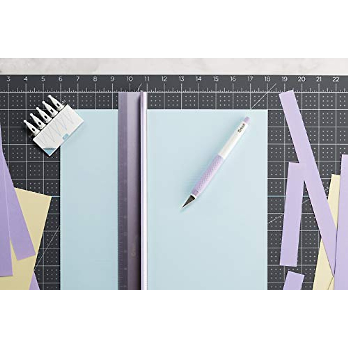 Cricut Metal Ruler - Safety Cutting Ruler for Use with Rotary Cutters, Cricut TrueControl knife, Xacto knife - Great For Quilting, Scrapbooking, Crafting and Paper Cutting - 18", [Lilac]