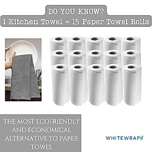 Kitchen Towels | Cotton Dish Towels for Drying Dishes| Absorbent Kitchen Dish Towels, Dish Cloths| Tea Towels for Embroidery|15"x25" Classic Waffle Grey Towels 6-Pack