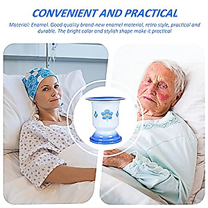 DOITOOL Bedpan Enamel Spittoon Portable Bedpan Seat Urinal Chamber Pot for Pregnant Women Elderly Children Urine Bucket Portable Toilet