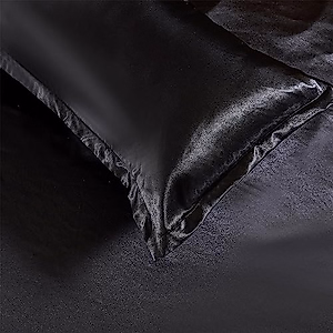 HOdo Home Satin Duvet Cover Twin Size, 3 Piece Silk Like Comforter Cover, Ultra Soft and Breathable Bedding Set with Zipper Closure & Corner Ties
