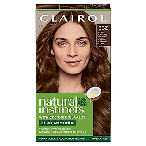 Clairol Natural Instincts Demi-Permanent Hair Dye, 6BZ Light Caramel Brown Hair Color, Pack of 1