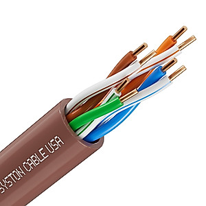 Syston Cable Technology Cat 5e Ethernet Network Cable，350MHz 24AWG Solid Bare Copper Wire Outdoor/Indoor, Bulk No Ends 10 Ft to 1000 Ft Available, Heat Resistant Riser Rated - CMR
