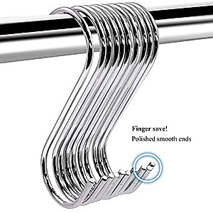 ESFUN 30 Pack 3.7 inch Metal S Hooks Steel S Hooks Plants Hanging Hangers for Kitchen Pans Pots Bags Purse Jeans Jewelry Towels