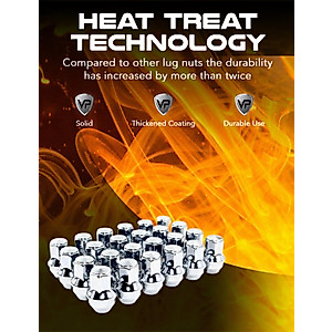 Set of 24 Veritek 14x1.5mm 13/16 Hex 1.7 Inch 44.5mm Length One Piece Chrome OEM Factory Style Large Acorn Seat Lug Nuts for Ford F-150 Expedition Lincoln Navigator Factory Wheels